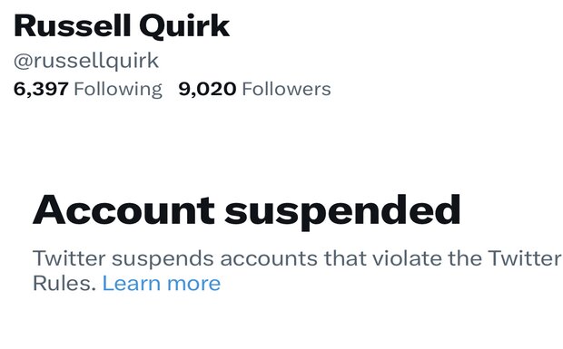 Russell Quirk silenced after Twitter-Stasi woke-warriors take action